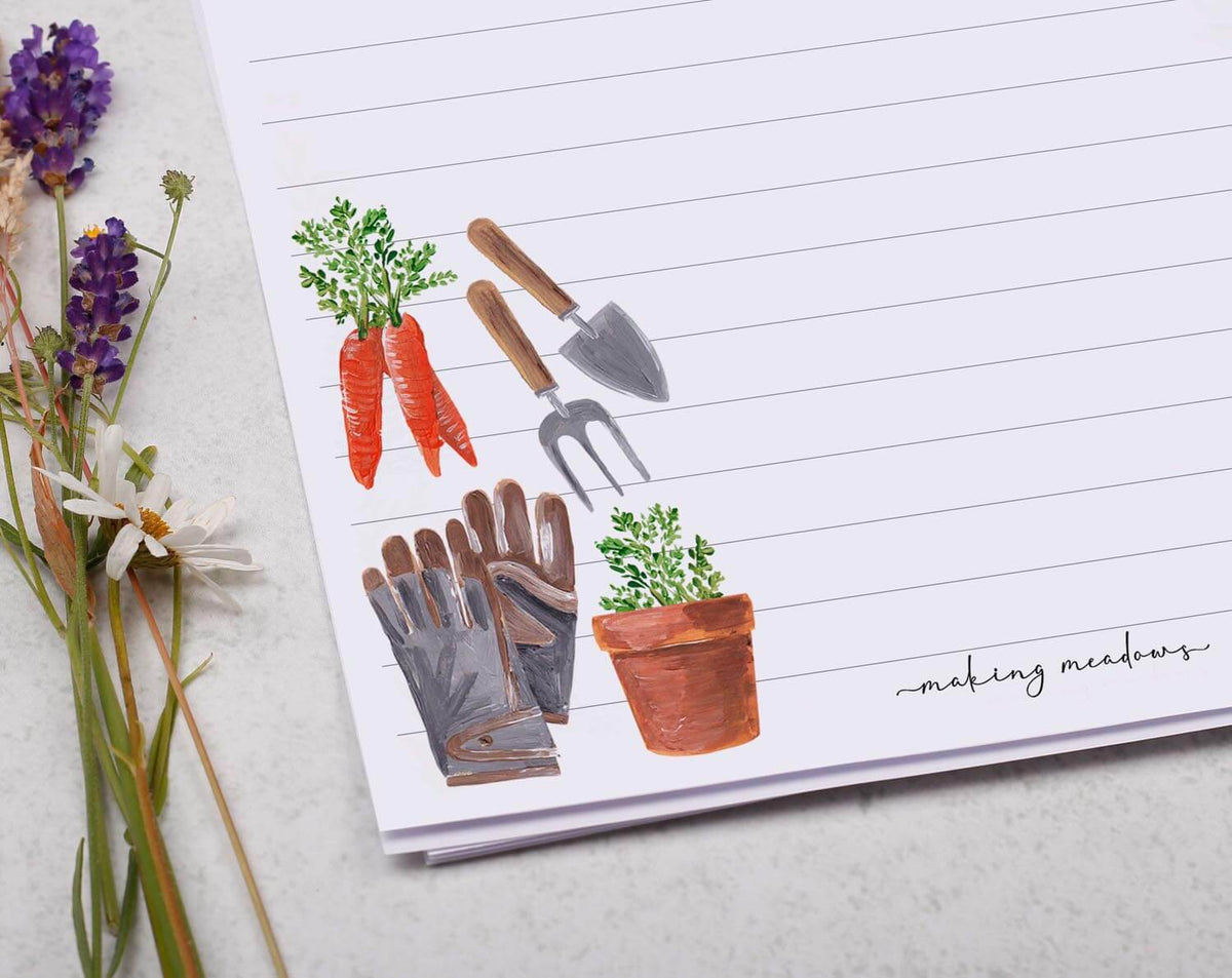 Luxury A5 Writing Paper with Vegetable Gardening Design – Making Meadows