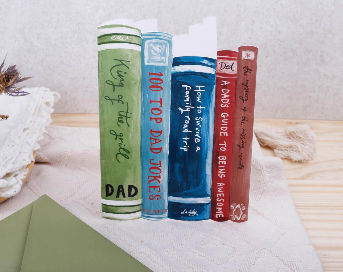 Funny Father's Day Card For Dad With Reading Books – Making Meadows