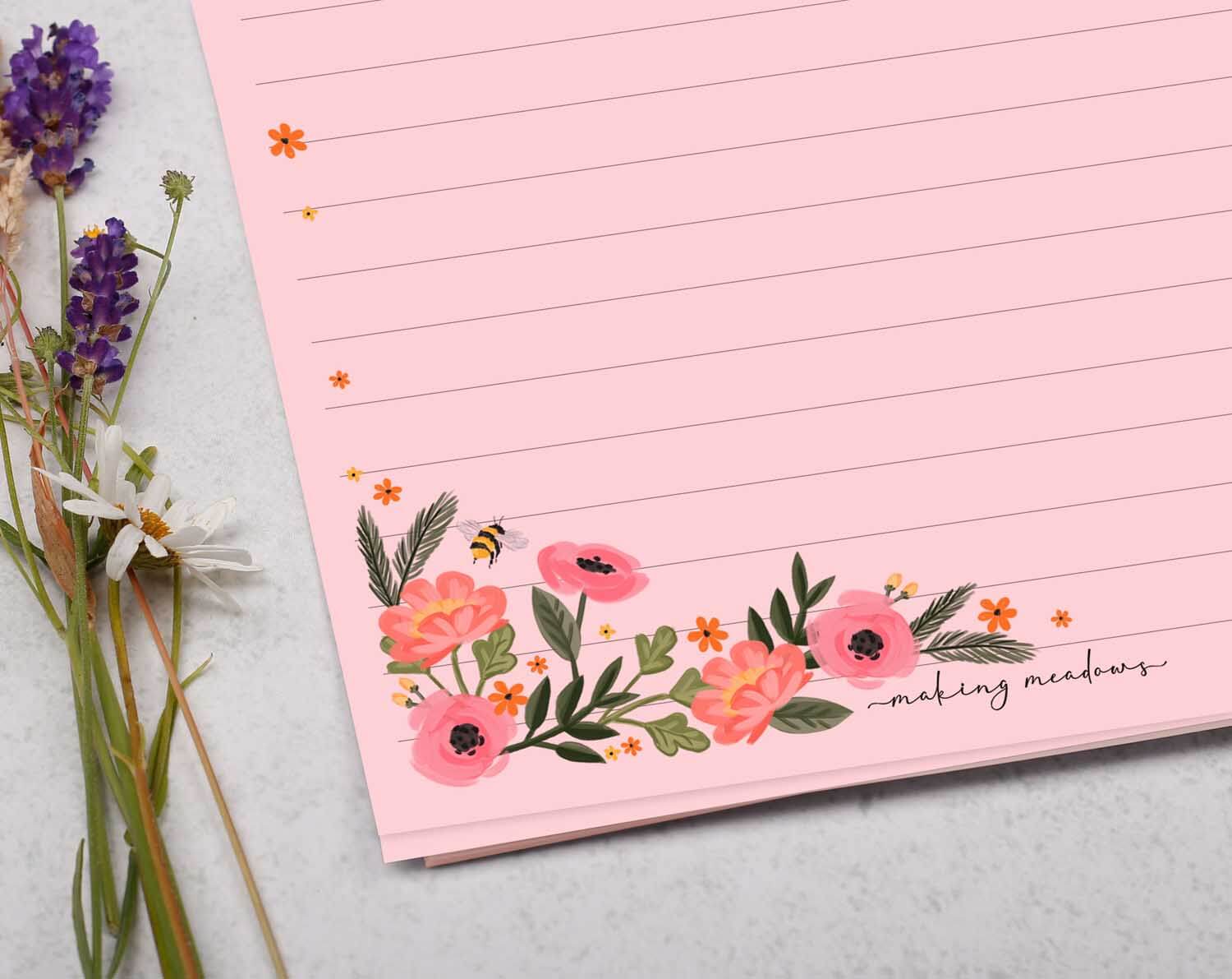 Pink A5 Writing Paper For Letters – Pastel UK Stationery