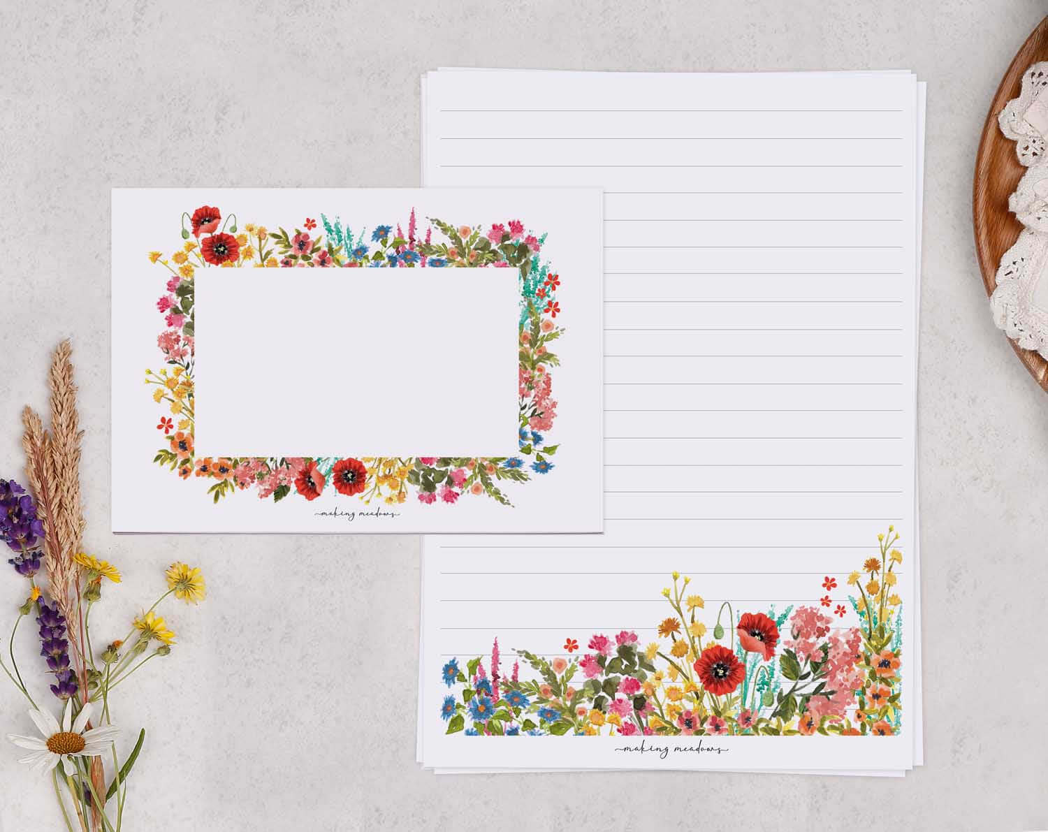 Wild Floral Writing Paper With Matching Envelope Set | Making Meadows ...