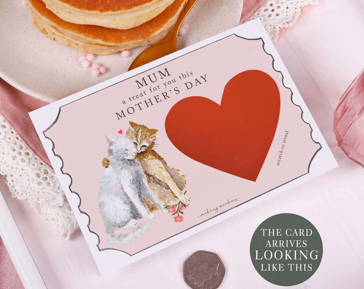 Cat Mum Gift Reveal Scratch Card – Making Meadows