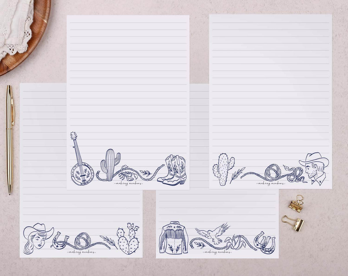 Cowboy Writing Paper Gift Box | Letter Set & EnvelopeS – Making Meadows