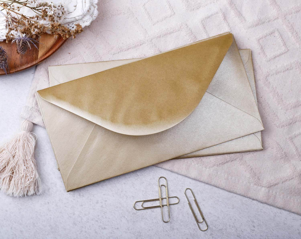 DL Gold Envelopes | Coloured Envelopes