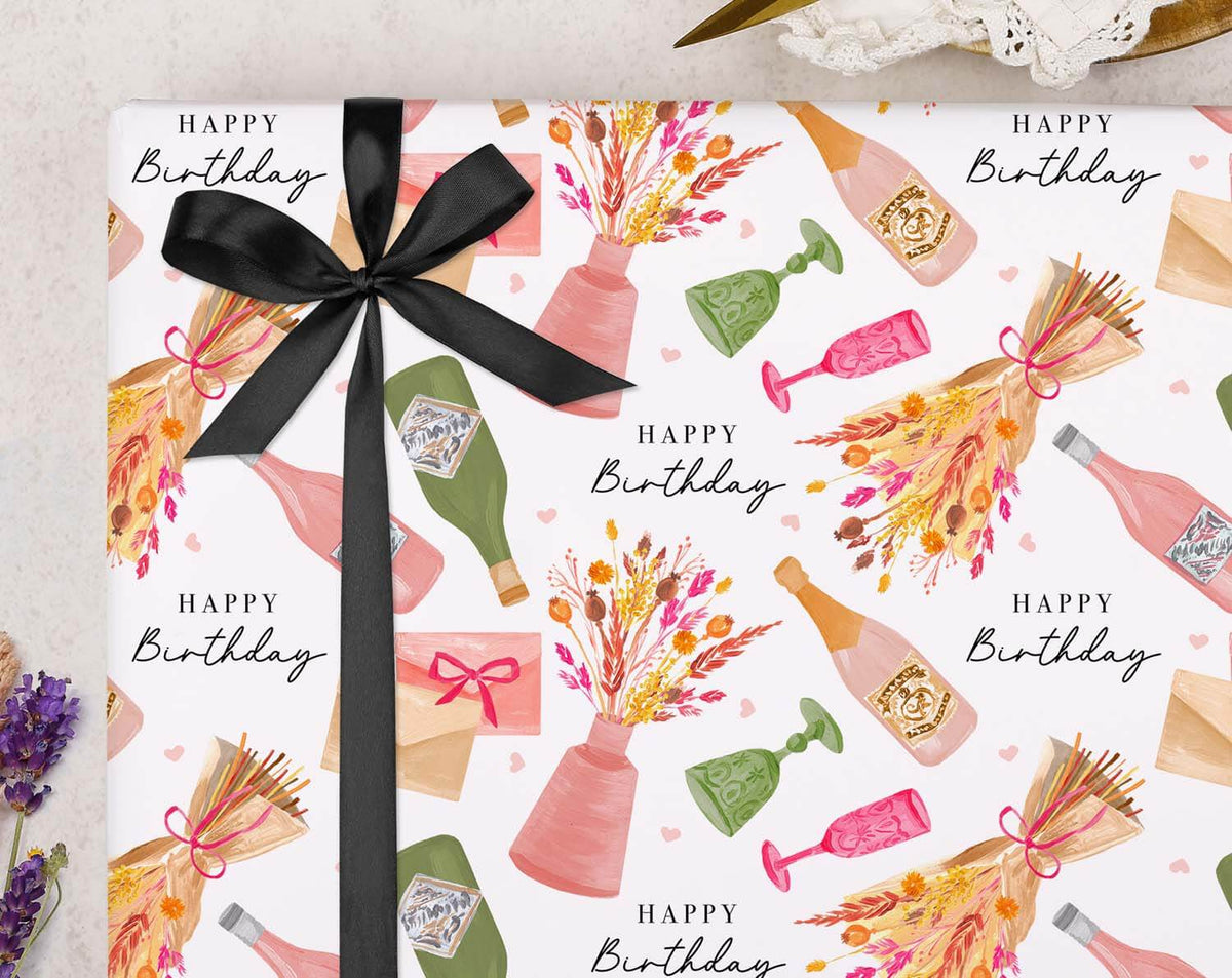 Wine Birthday Wrapping Paper - Fun & Stylish Gift Wrap – Making Meadows