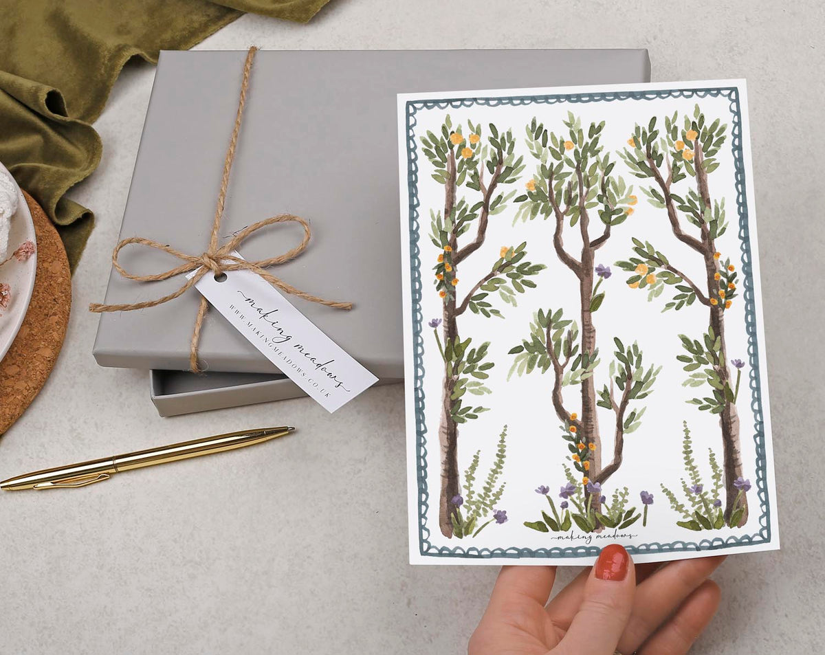 Double Sided A5 Writing Paper With Botanical Tree