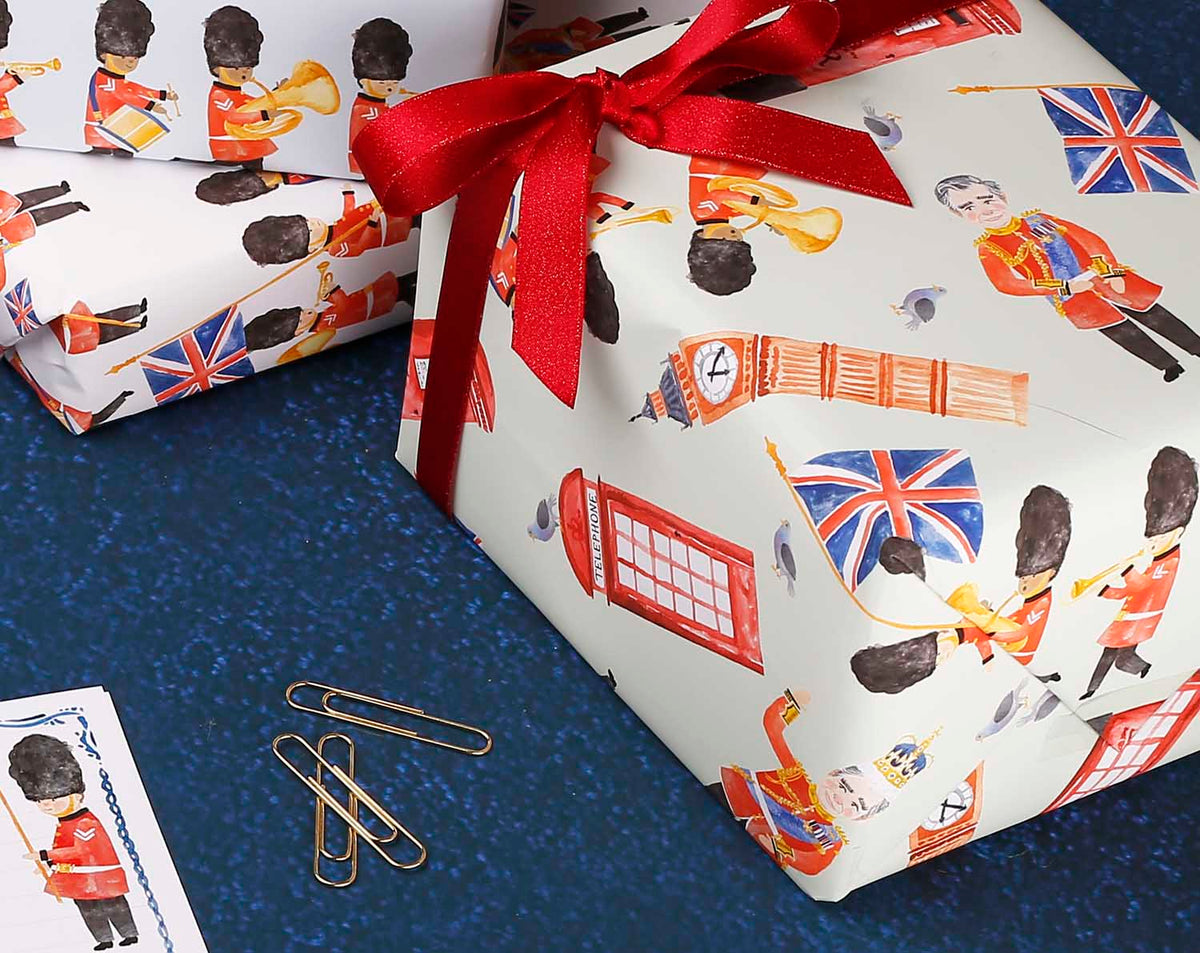 King Charles In London Wrapping Paper | Luxury Gift Wrap