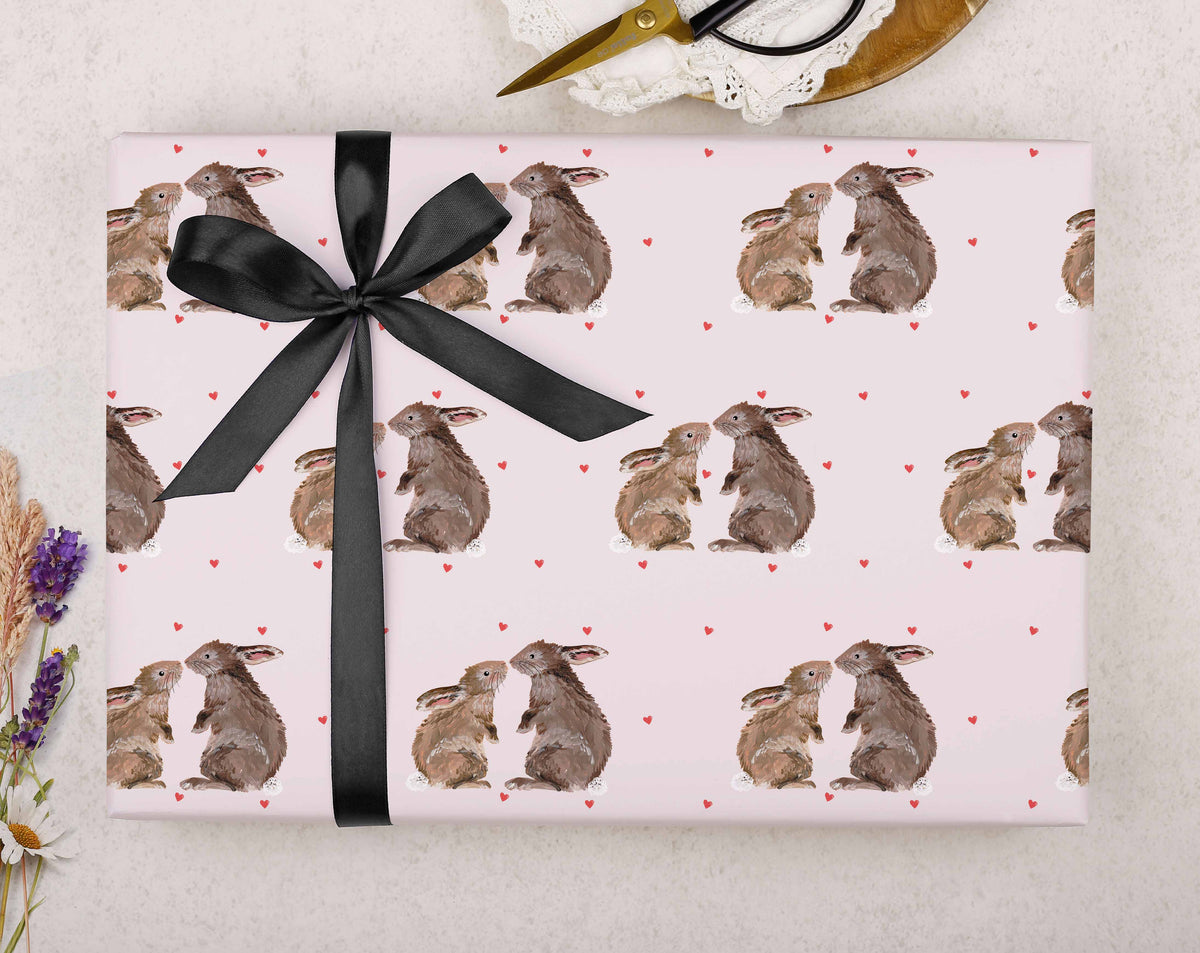 Rabbit Valentine Wrapping Paper | Luxury Gift Wrap